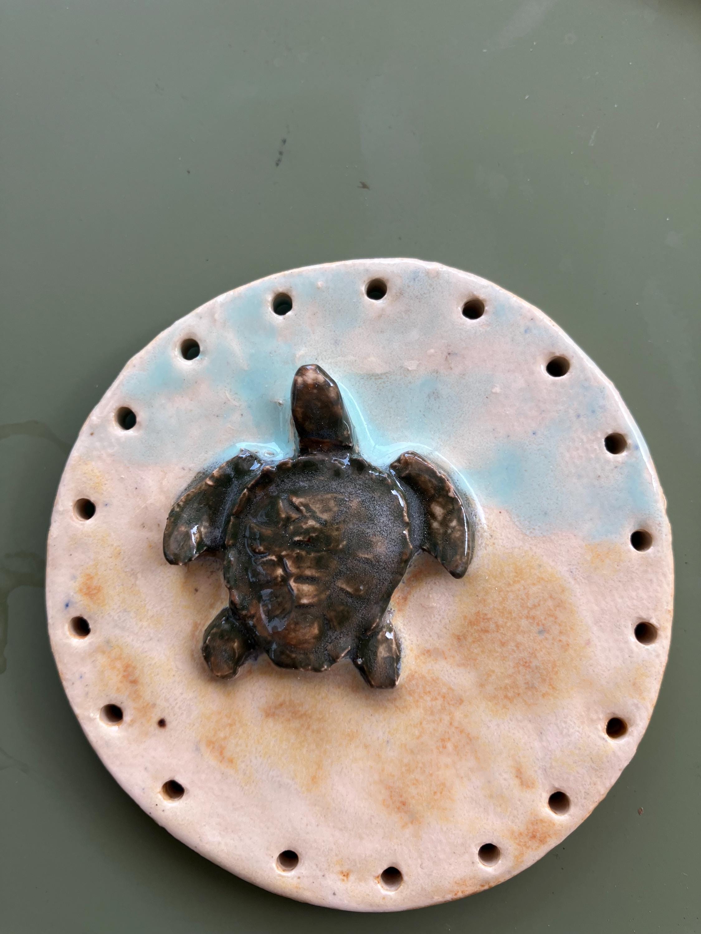 Sea Turtle Ceramic Pottery Base for Pine Needle Basket Weaving - Etsy