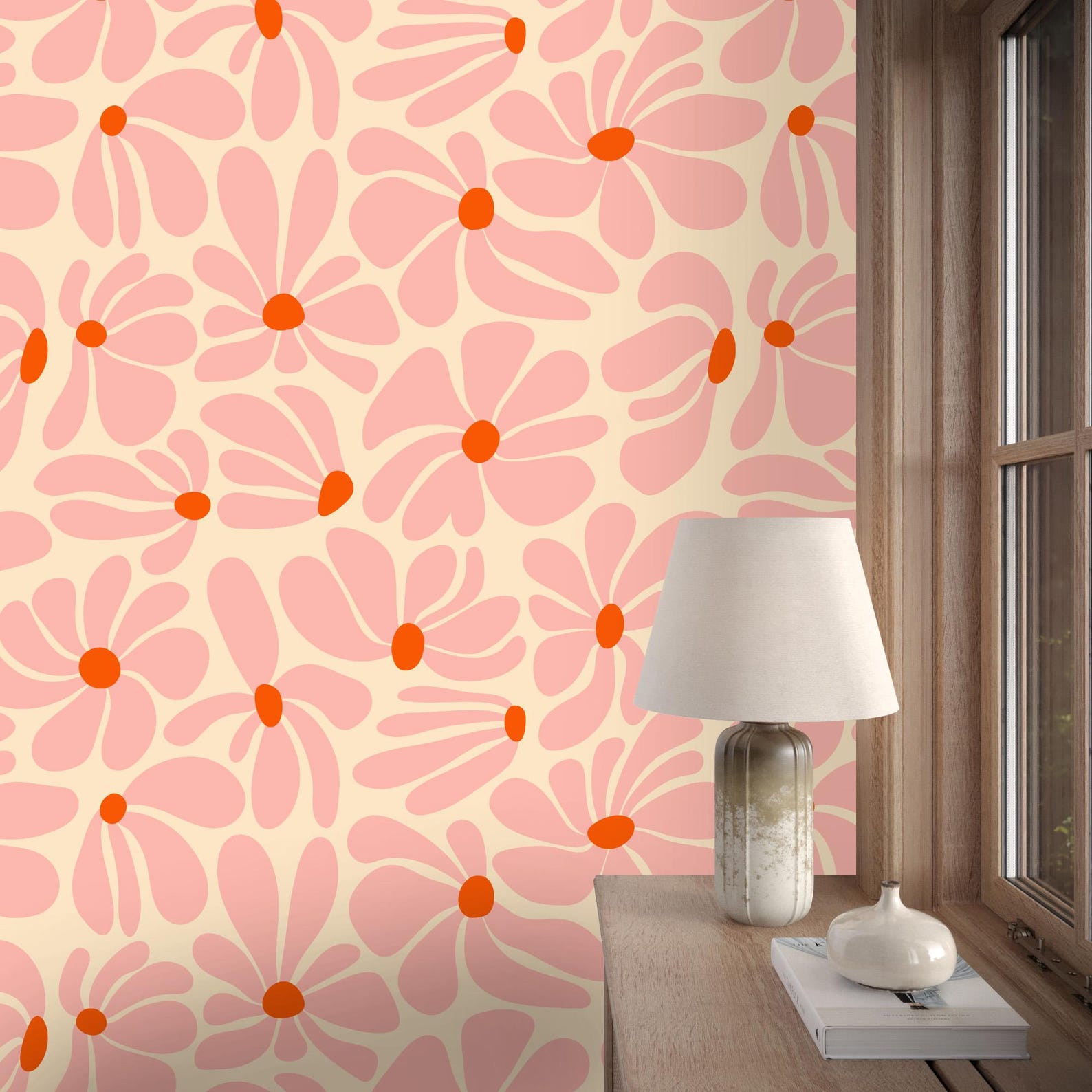 Retro Groovy Flowers Wallpaper | Funky Floral 60s 70s Peel and Stick ...