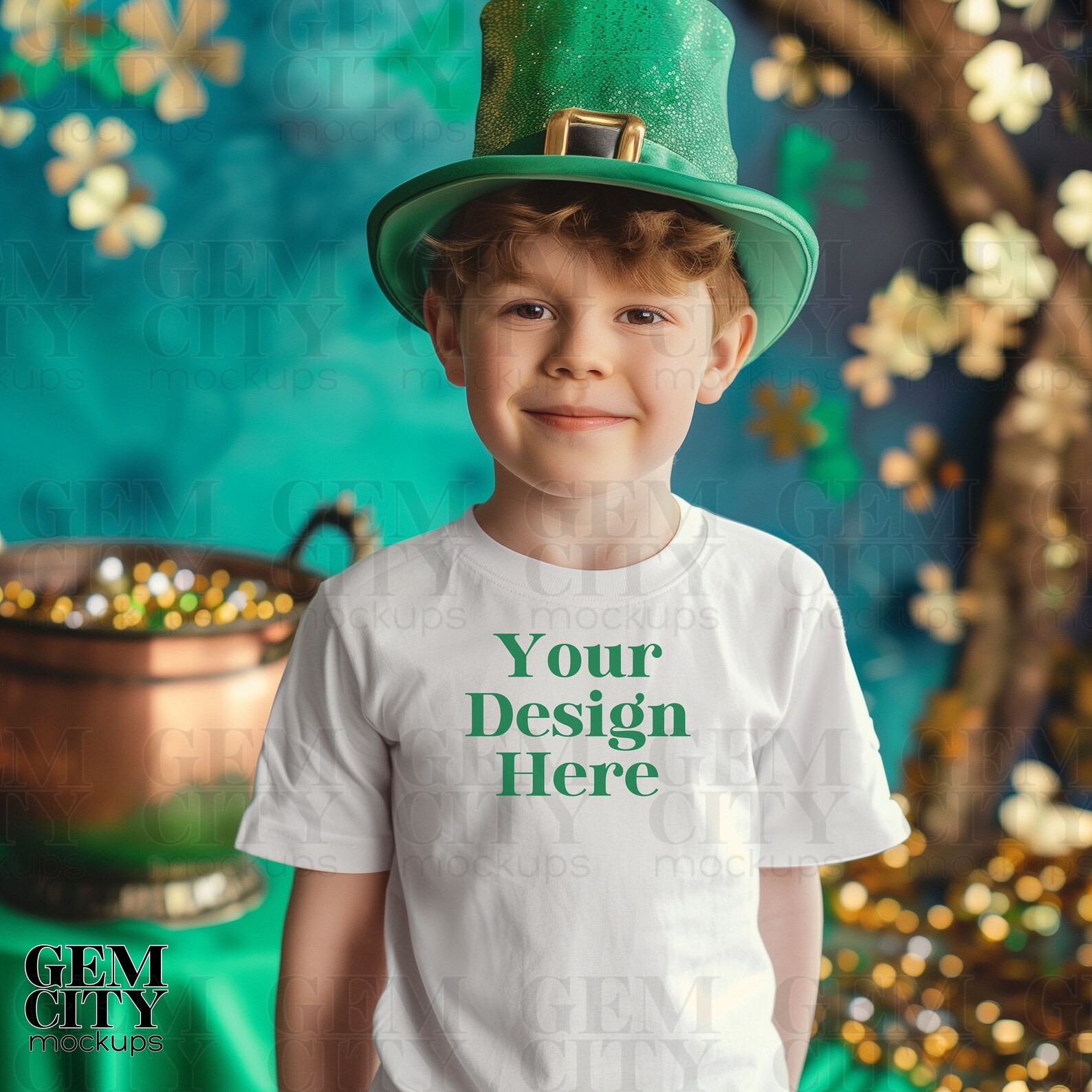 St Patrick's Day Mockup, Kids Mockup, Child Mockup, Boy T-shirt Mockup ...