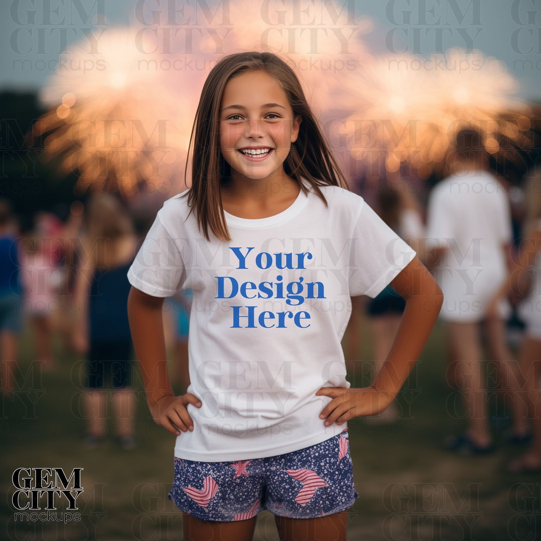 Girl Mockup, Summer Mockup, Fourth of July Mockup, 4th of July ...