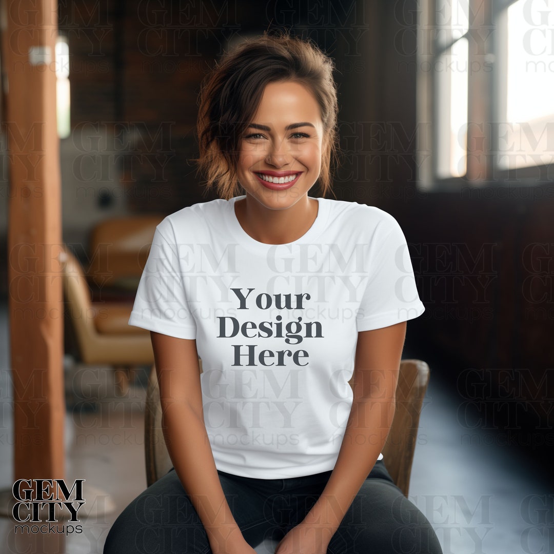 Female Mockup, Female T-shirt Mockup, White Shirt Mockup, Studio Mockup ...