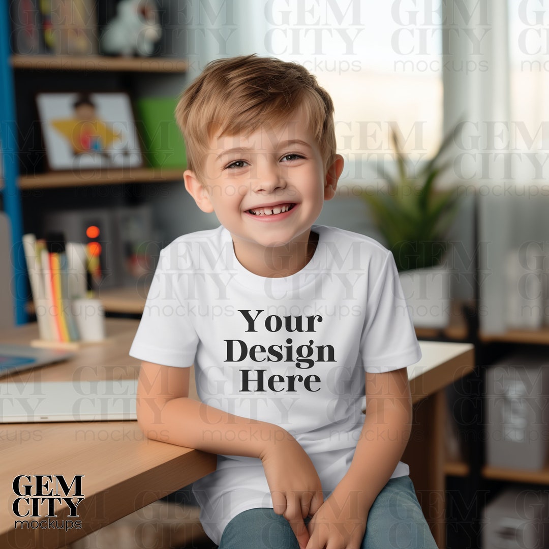 Boy Mockup, White Tee Mockup, Student Mockup, School Mockup White Shirt ...