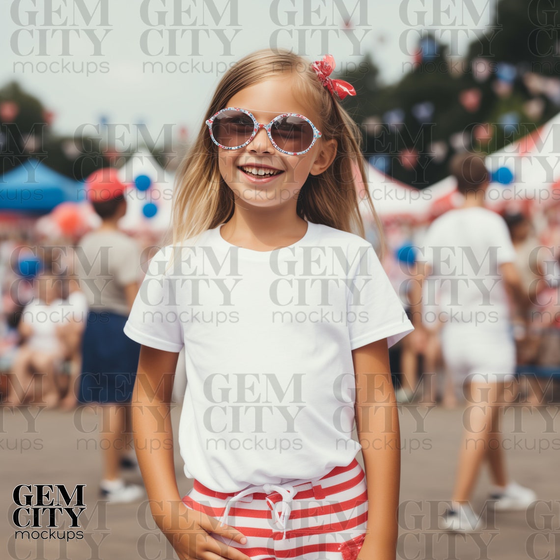 Girl Mockup, Summer Mockup, Fourth of July Mockup, 4th of July ...