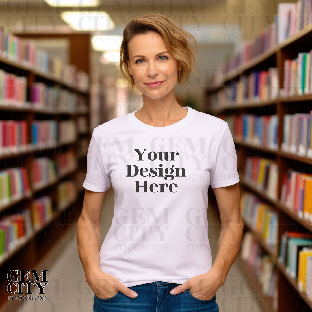 Teacher Mockup, Female Mockup, Female T-shirt Mockup, Bella Canvas 3001 ...