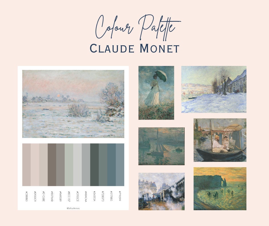 Color Palette Bundle/claude Monet/digital Download/diy/ - Etsy
