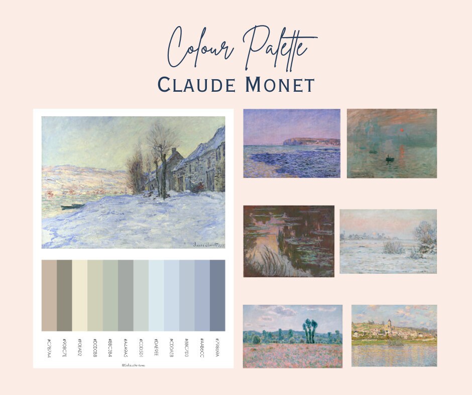 Color Palette Bundle/claude Monet/digital Download/diy/ - Etsy