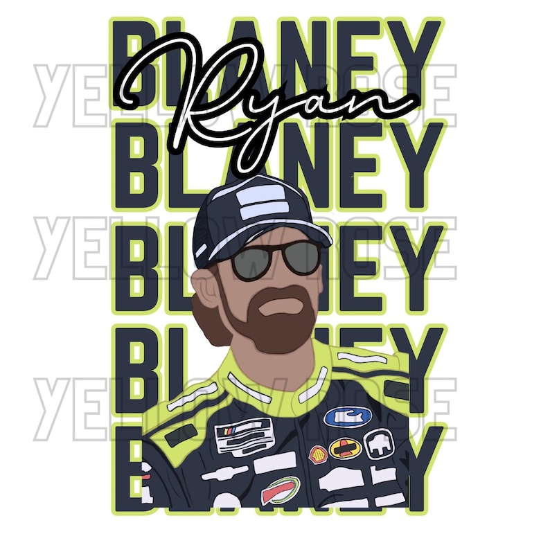 Ryan Blaney Hand Drawn SVG PNG NASCAR Image - Etsy
