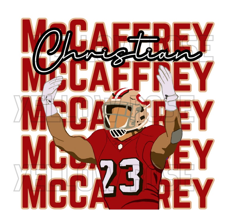 Christian Mccaffrey Hand Drawn SVG PNG Sublimation Image Digital File ...