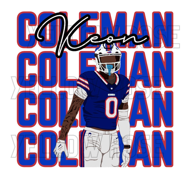 Keon Coleman Hand Drawn Image SVG PNG Bills Football Sublimination - Etsy