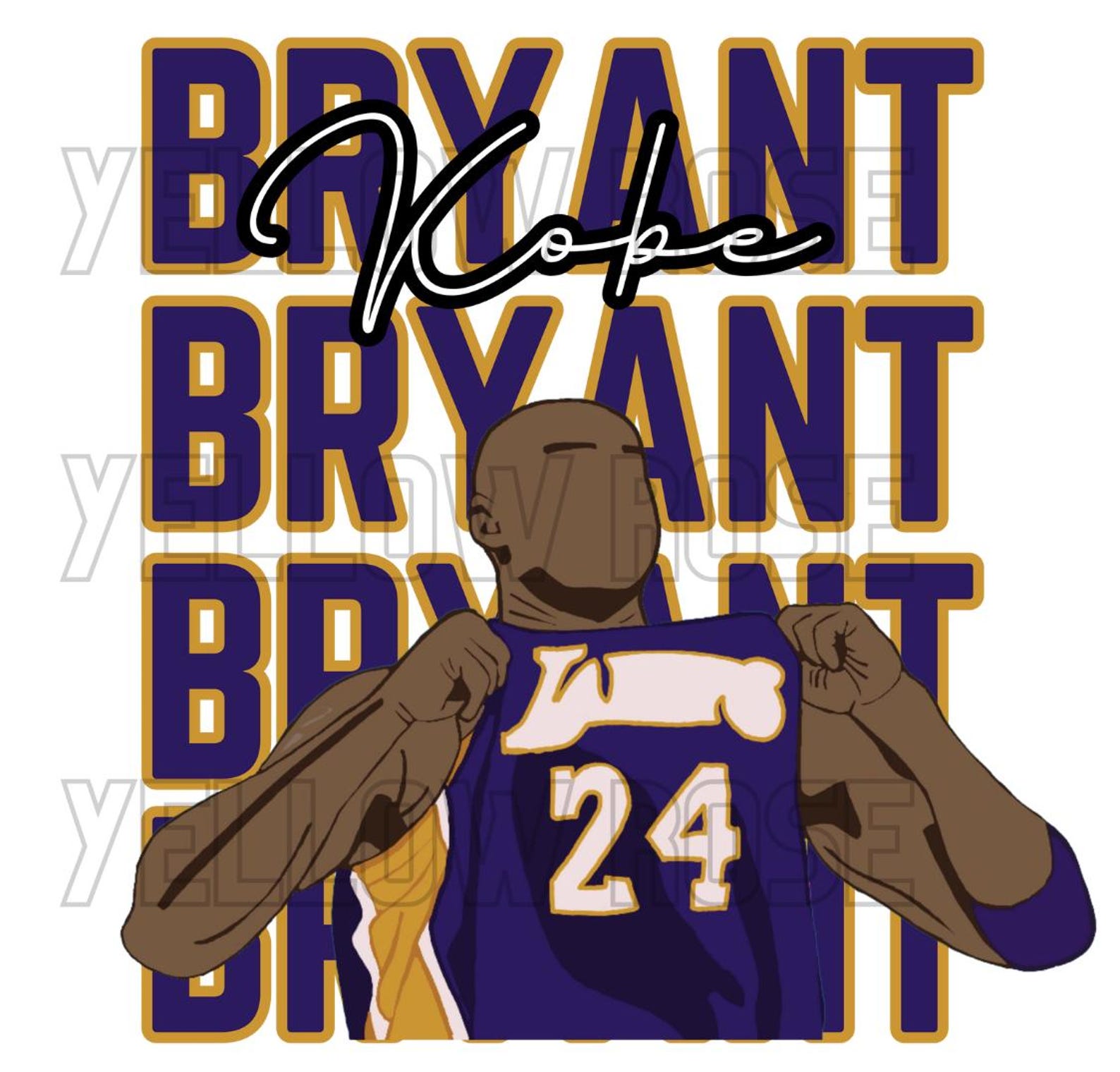 Kobe Bryant Hand Drawn Svg Png Sublimation NBA Los Angeles Lakers - Etsy