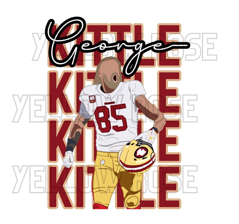 George Kittle Hand Drawn Image SVG PNG Sublimation - Etsy