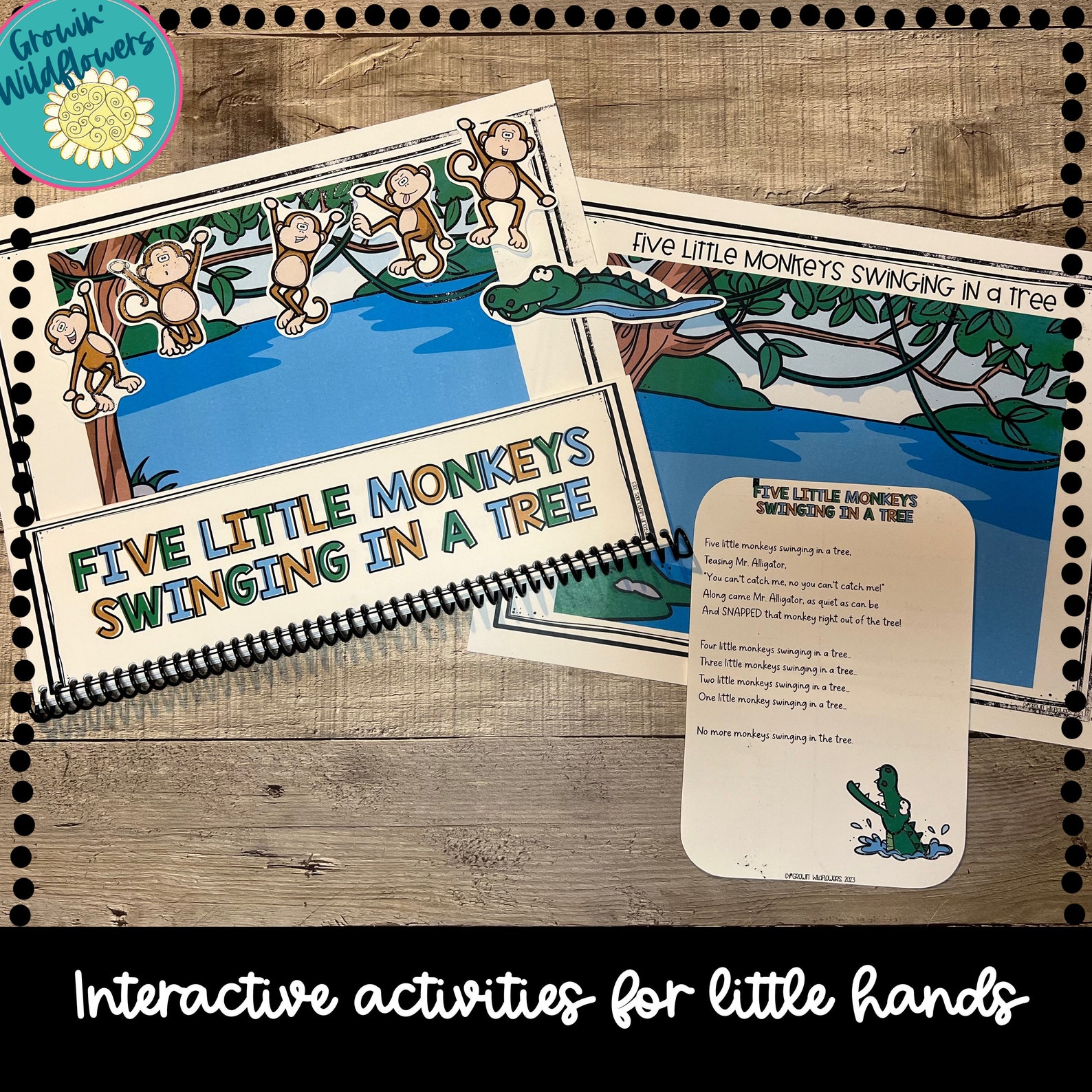 5 Little Monkeys Swinging in a Tree Song Pack - Etsy