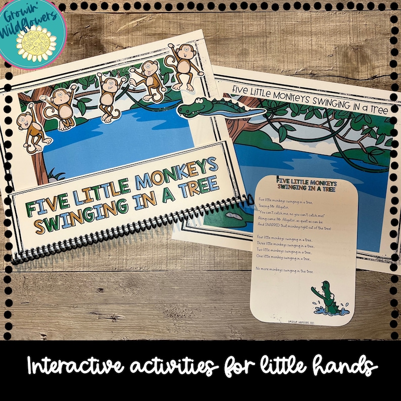 5 Little Monkeys Swinging in a Tree Song Pack - Etsy
