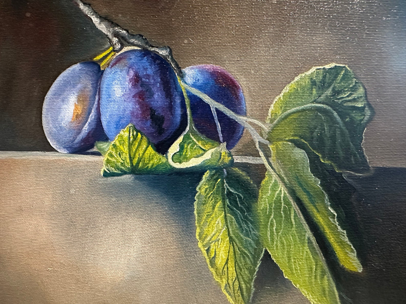 Framed Plum Still Life Oil Painting - Etsy