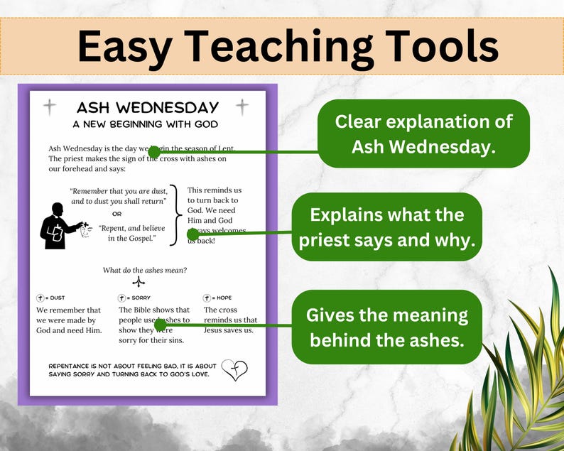Ash Wednesday for Kids | Catholic Lent Printable With Explanation ...