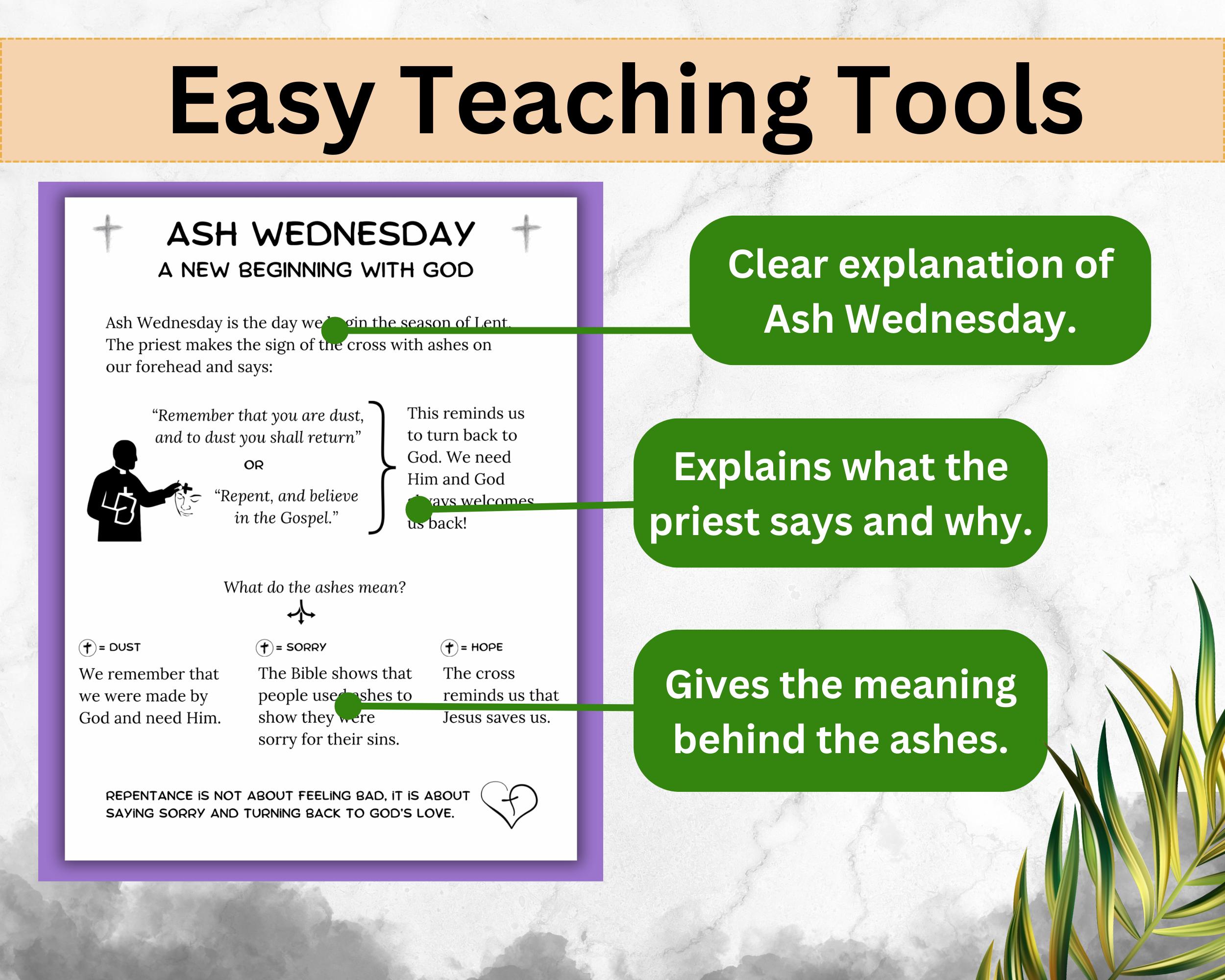 Ash Wednesday for Kids | Catholic Lent Printable With Explanation ...