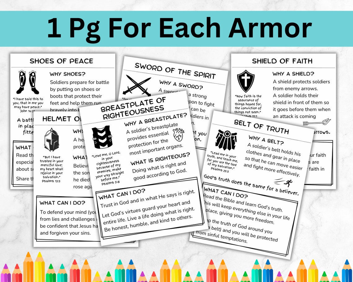 Armor of God Printable | Ephesians Bible Study for Catholic Kids ...