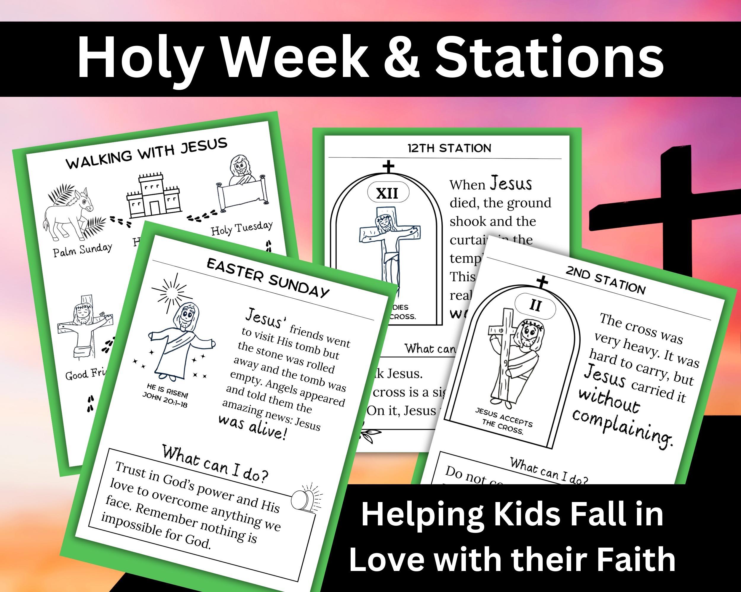 Catholic Kid Lent Activities Bundle | Stations of the Cross + Holy Week ...