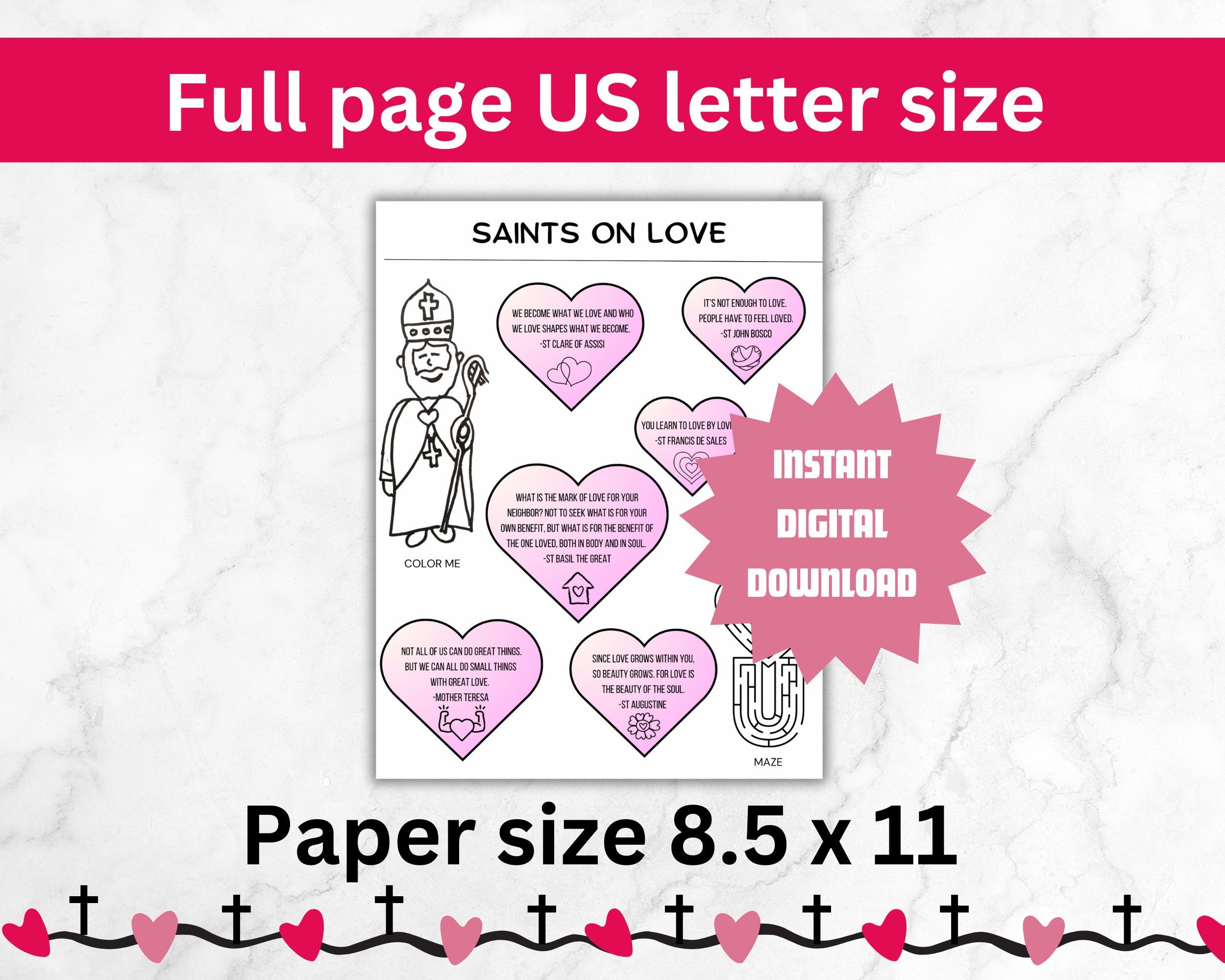 Catholic Valentines Printable | Saint Valentine Digital Download for ...