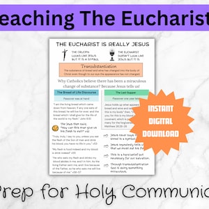 Holy First Communion Printable Eucharist Printable Catholic Sacrament ...