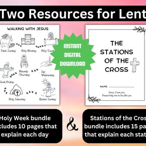 Catholic Kid Lent Activities Bundle | Stations of the Cross + Holy Week ...