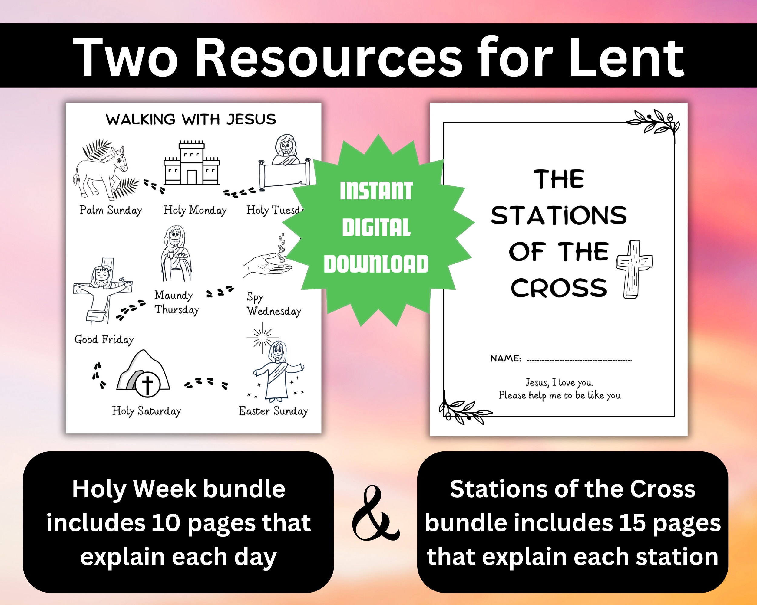 Inspirational Catholic Lent Activities | Catholic Digital Download ...