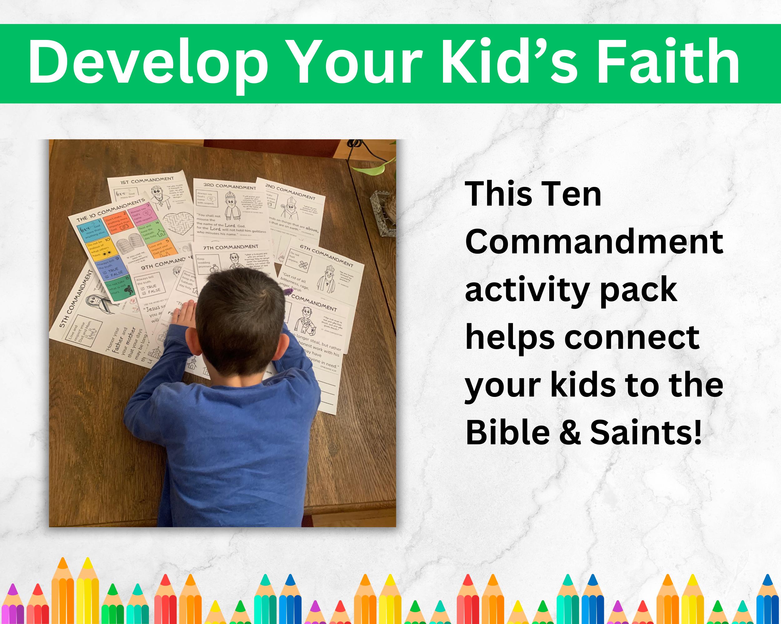10 Commandments Printable | Catholic Classroom Activities for Catholic ...