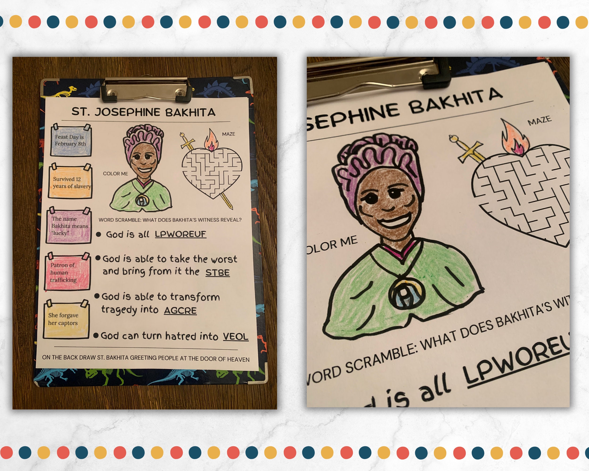 St Josephine Bakhita Printable Saints for Kids Catholic Activity ...