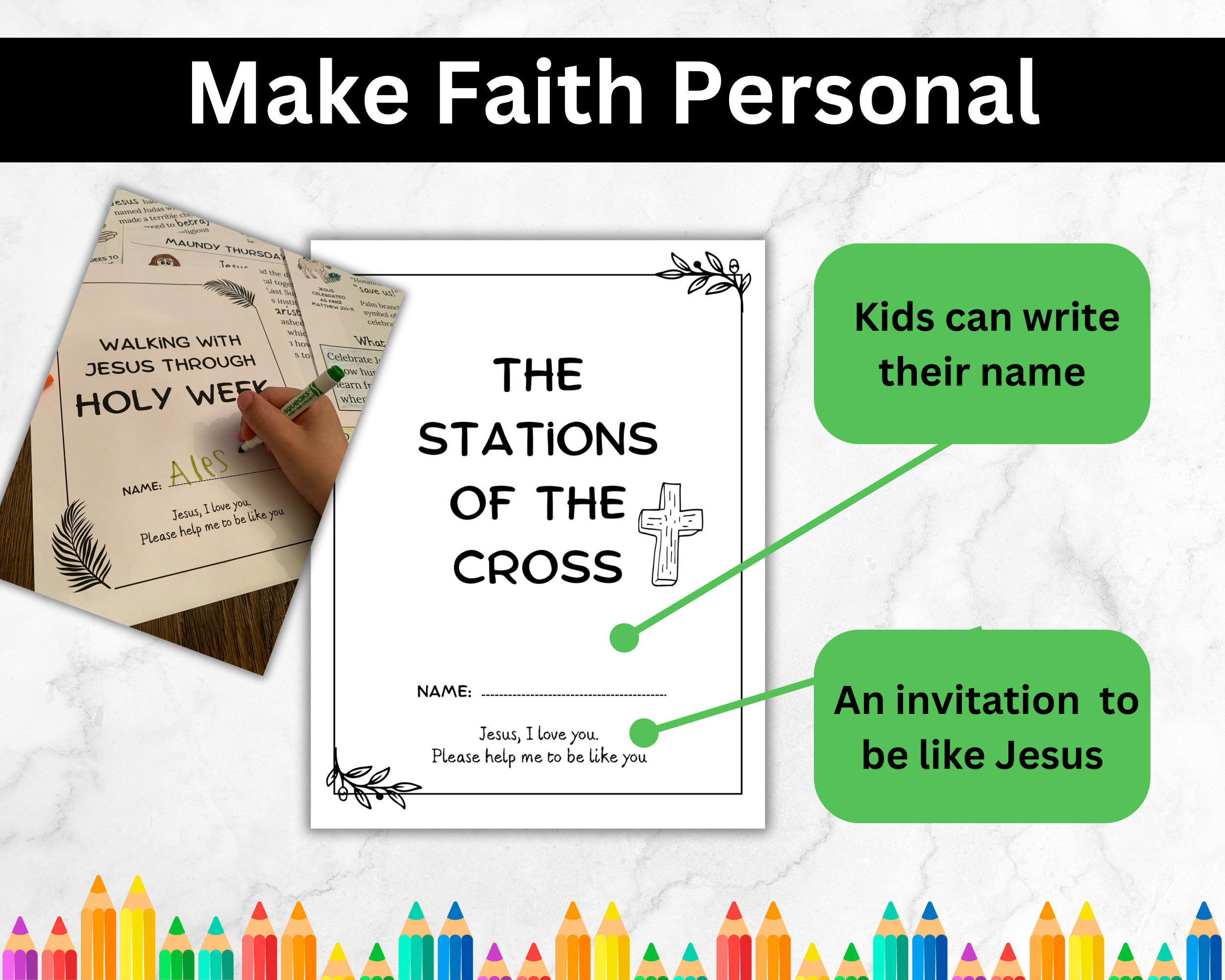 Catholic Kid Lent Activities Bundle | Holy Week + Stations of the Cross ...