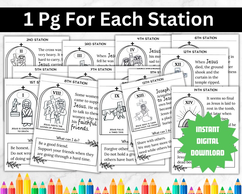 Catholic Kid Lent Activities Bundle | Stations of the Cross + Holy Week ...