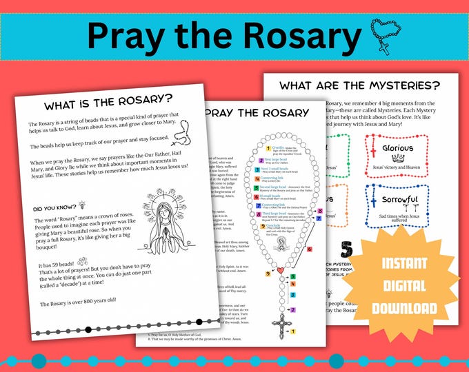 Rosary Coloring Sheet / Kids / Catholic / How to Pray the Rosary / With ...