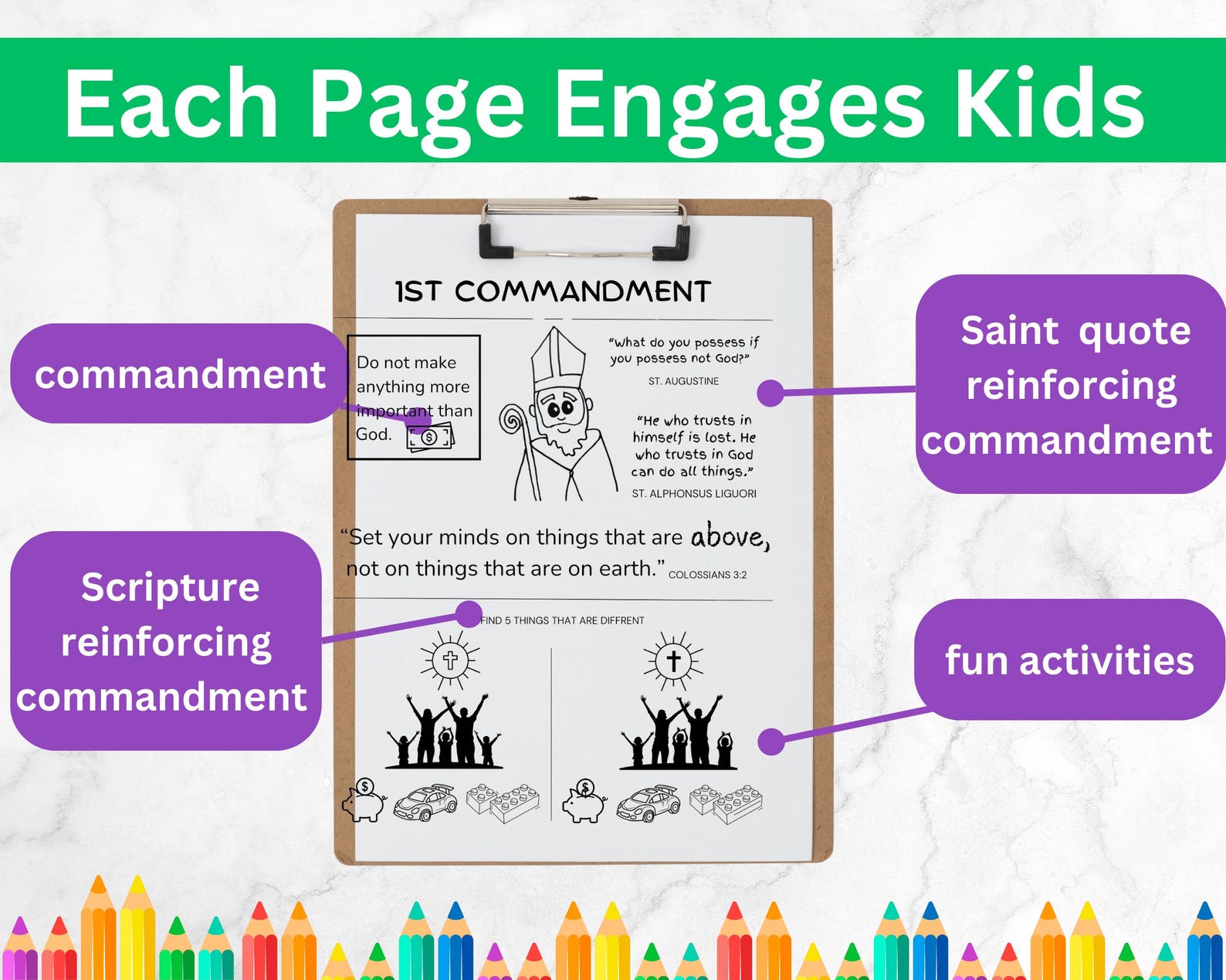 10 Commandments Printable | Catholic Classroom Activities for Catholic ...