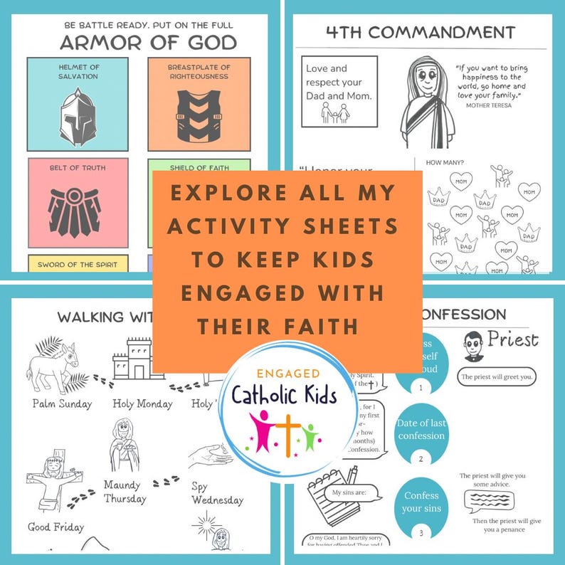 Catholic Kid Lent Activities Bundle | Holy Week + Stations of the Cross ...