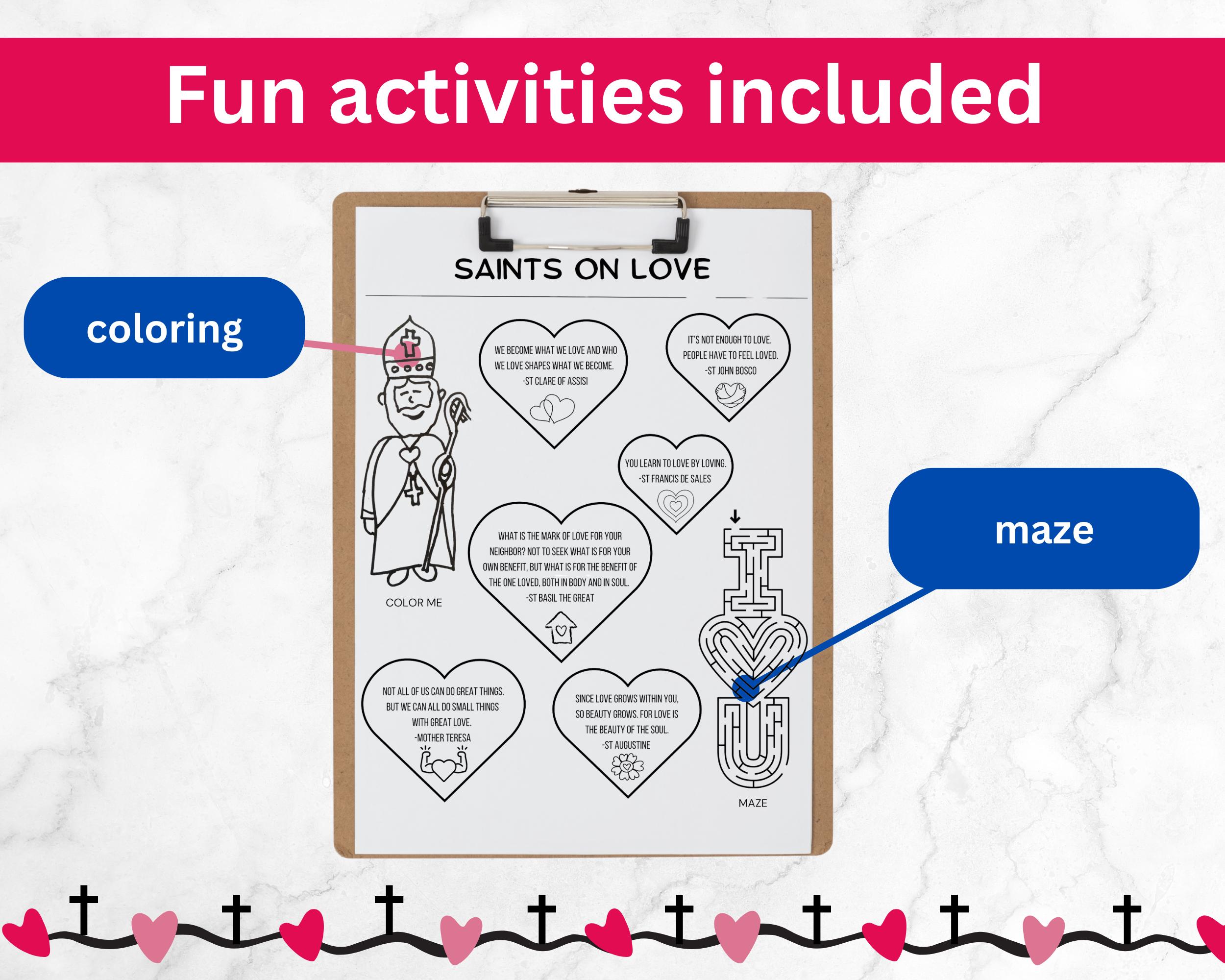 Catholic Valentine for Kids Printable | Catholic Classroom Activities ...