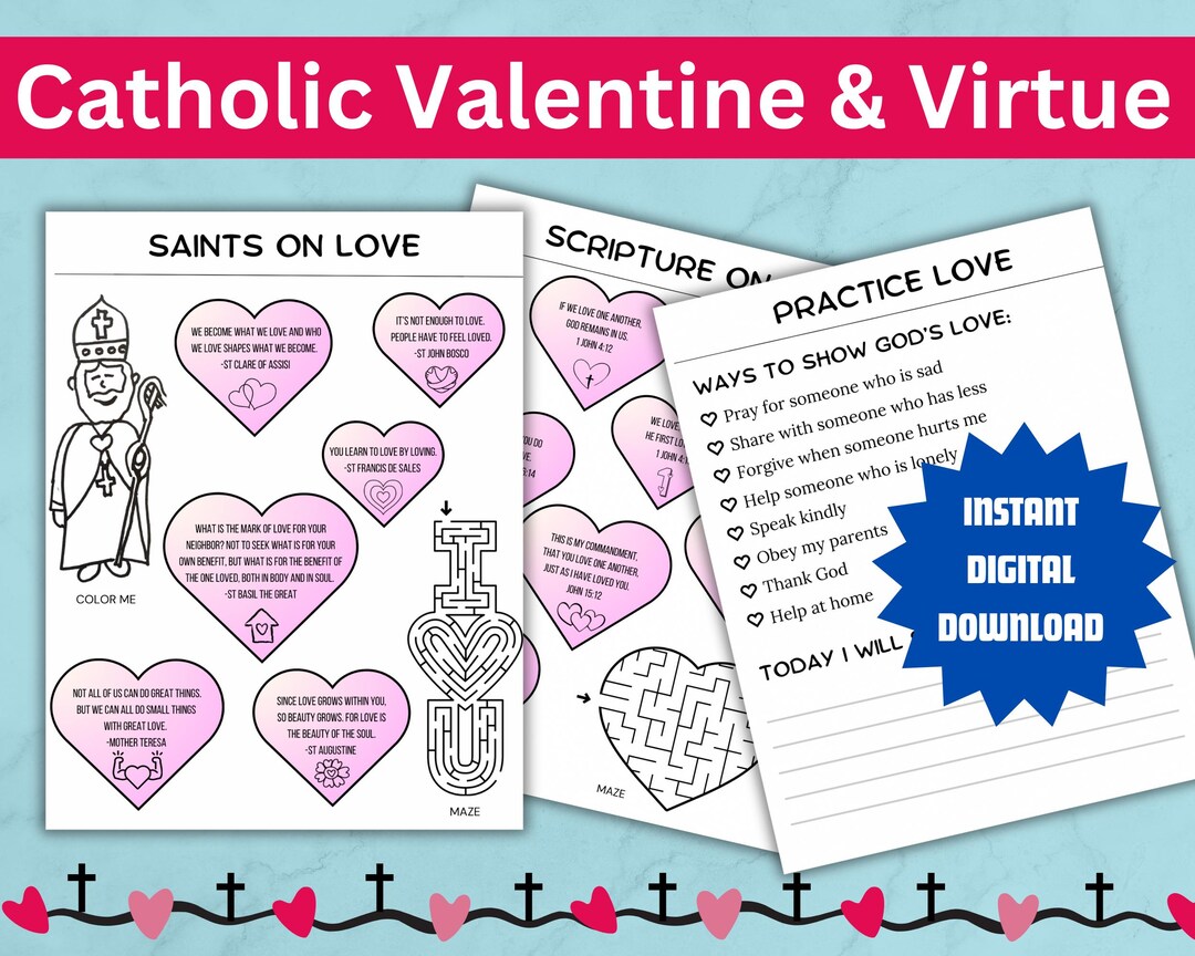 Catholic Valentine for Kids Printable | Catholic Classroom Activities ...