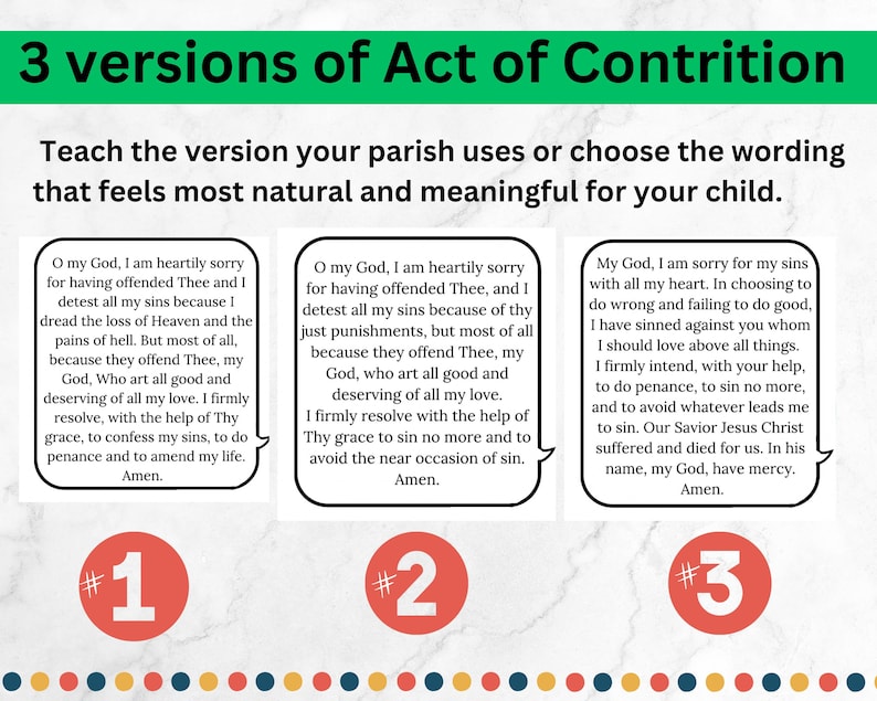 First Reconciliation Prep With Examination of Conscience and Act of ...
