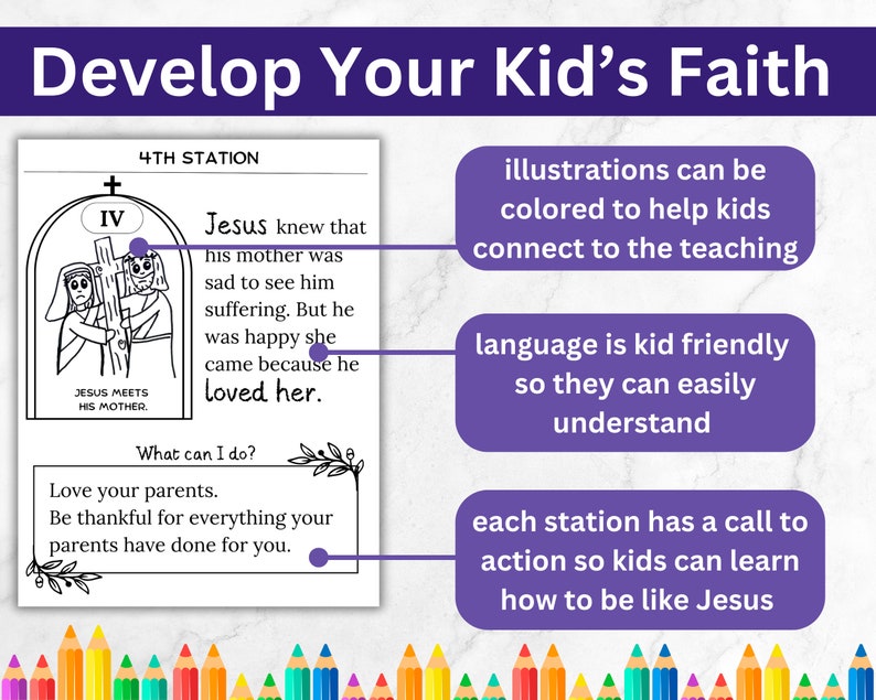 Stations of the Cross Printable: Catholic Kids Lent Activities (digital ...