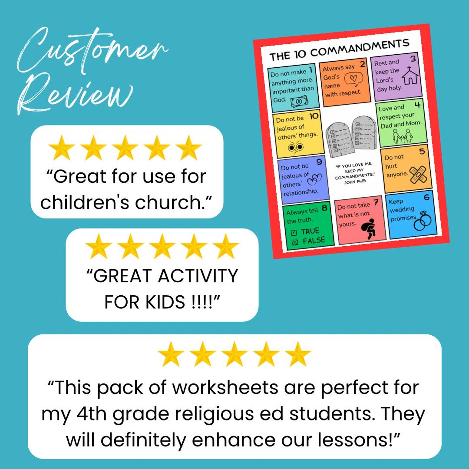 10 Commandments Printable | Catholic Classroom Activities for Catholic ...