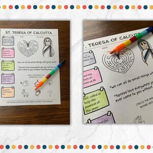 Mother Teresa Worksheet All Saints Day Activity Catholic Printable With ...