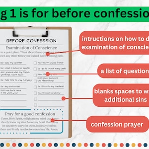 Catholic Kid Confession Guide | Examination of Conscience for First ...