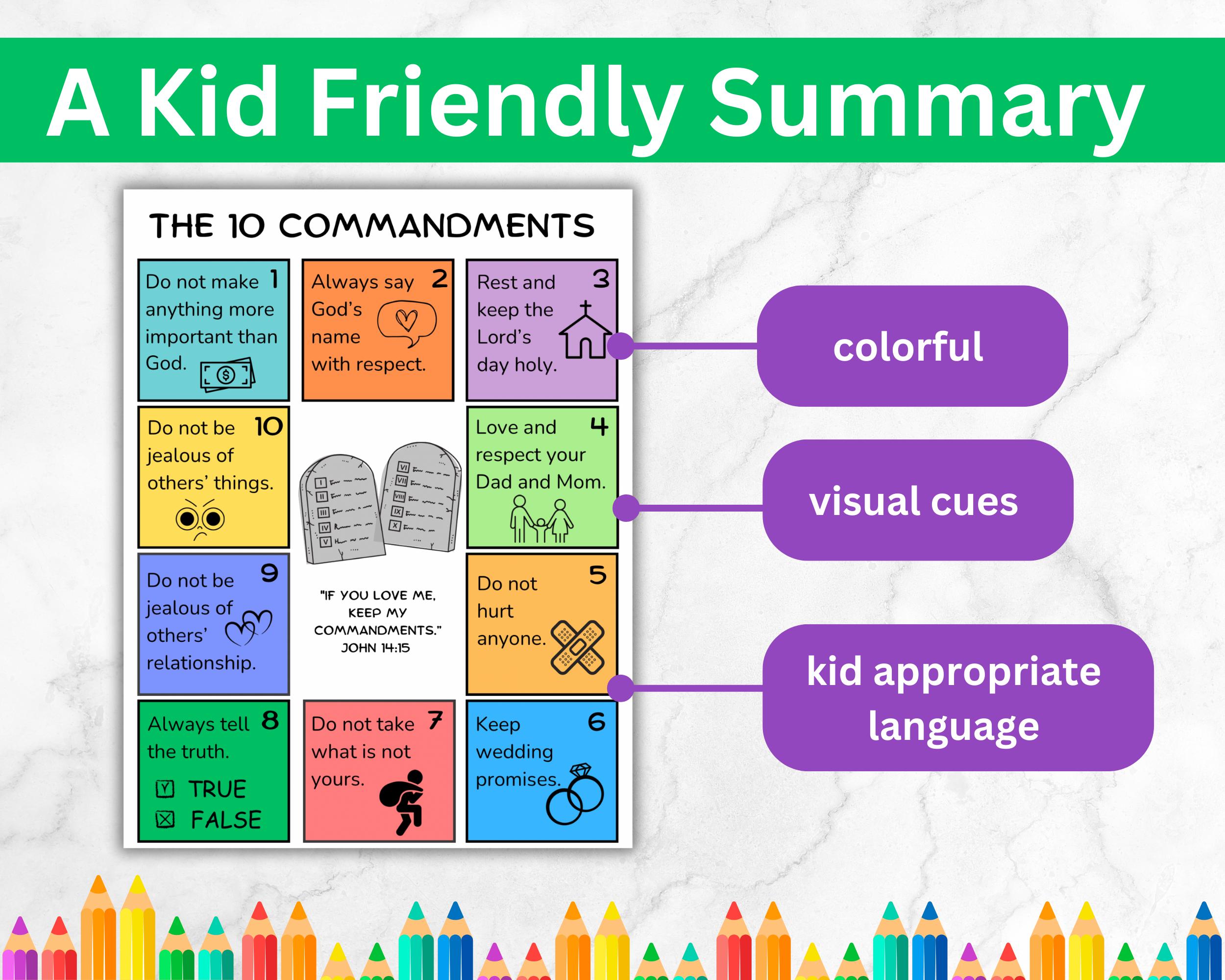 10 Commandments Printable | Catholic Classroom Activities for Catholic ...