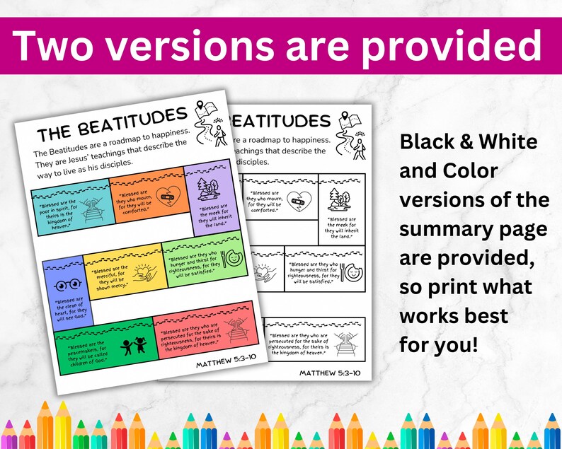 Beatitudes Digital Download With Fun Mazes for Kids | Sermon on the ...