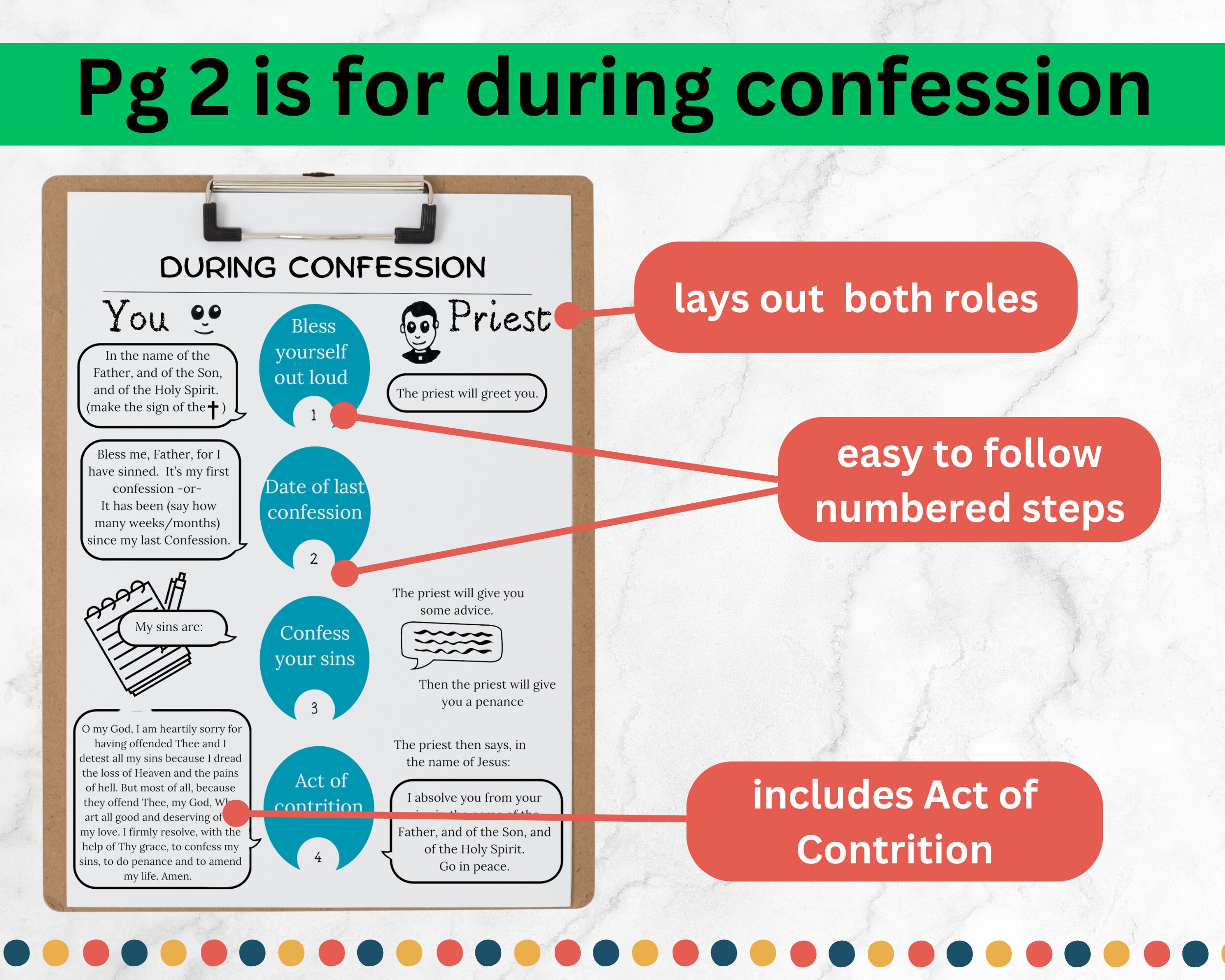 First Reconciliation Prep With Examination of Conscience and Act of ...