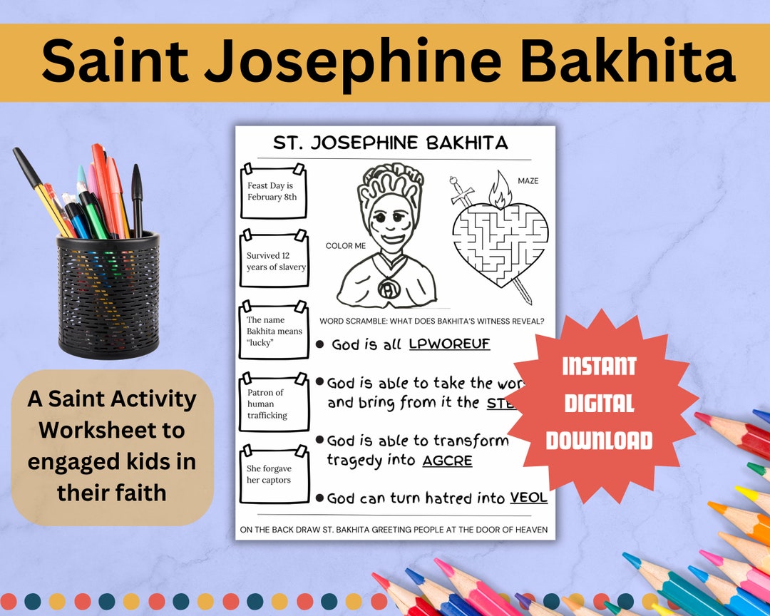 St Josephine Bakhita Printable Saints for Kids Catholic Activity ...