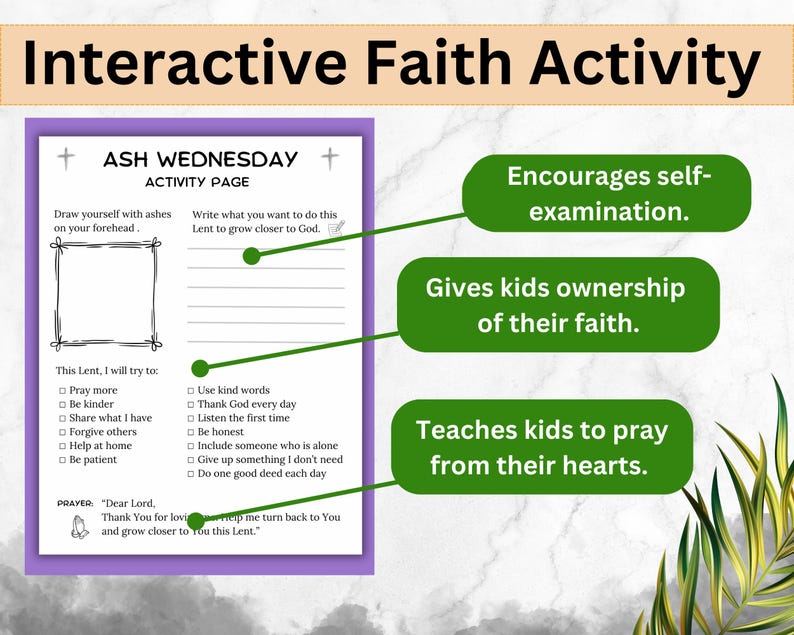 Ash Wednesday for Kids | Catholic Lent Printable With Explanation ...