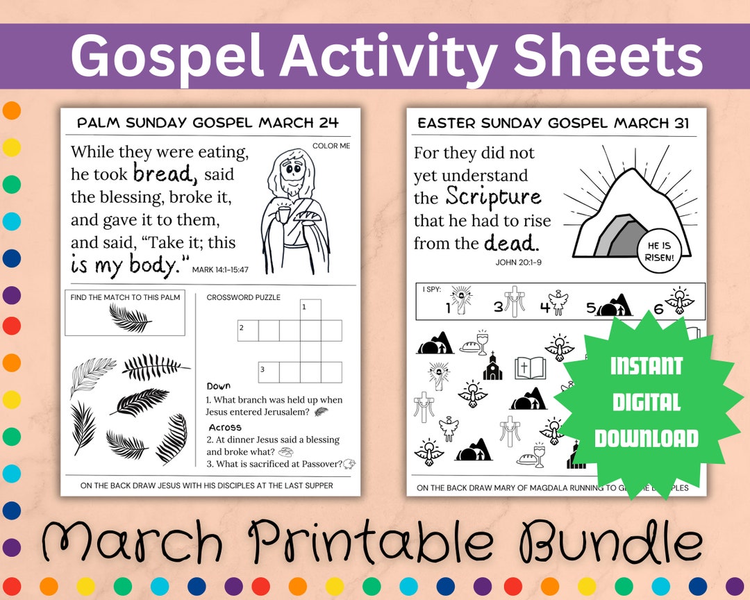 March Prayer Activities for Kids Gospel for Catholic Kids Catholic Mass ...