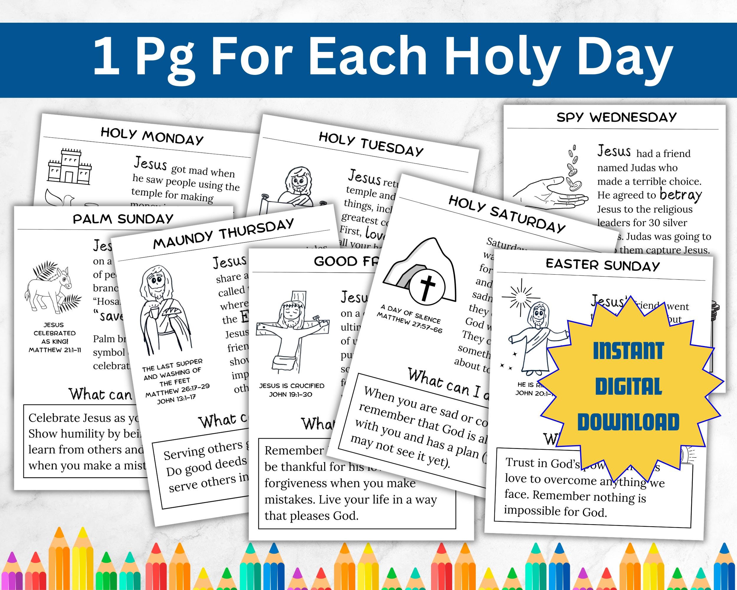 Holy Week Printable | the Easter Story | Holy Triduum for Catholic Kids ...