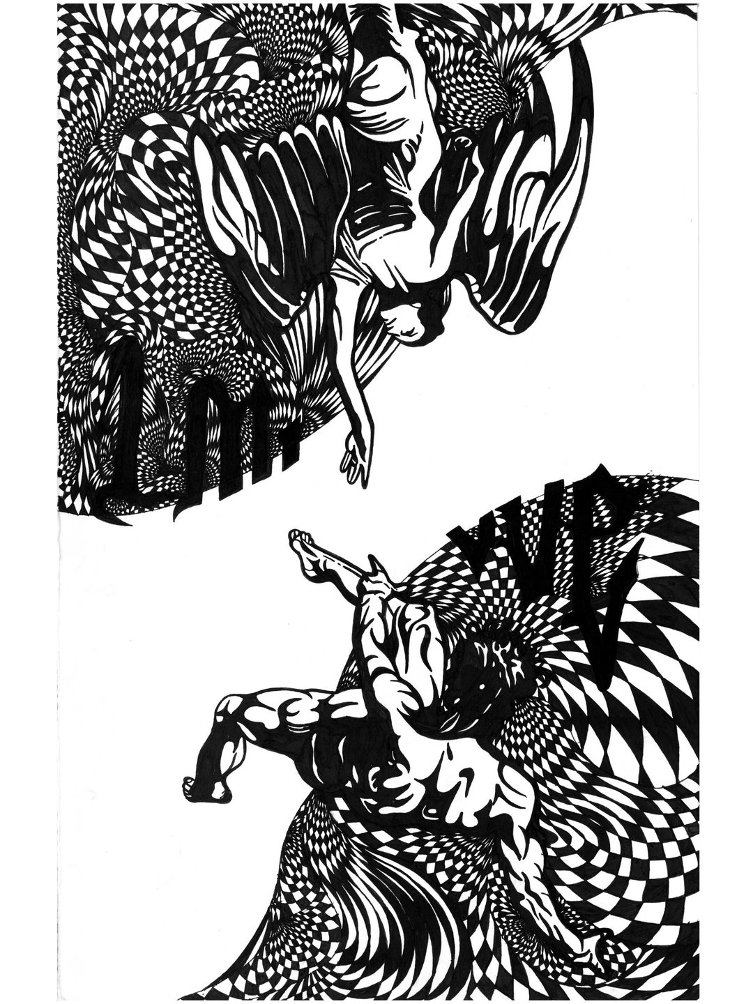 Handmade Pen and Ink Drawing - "icarus" - Etsy