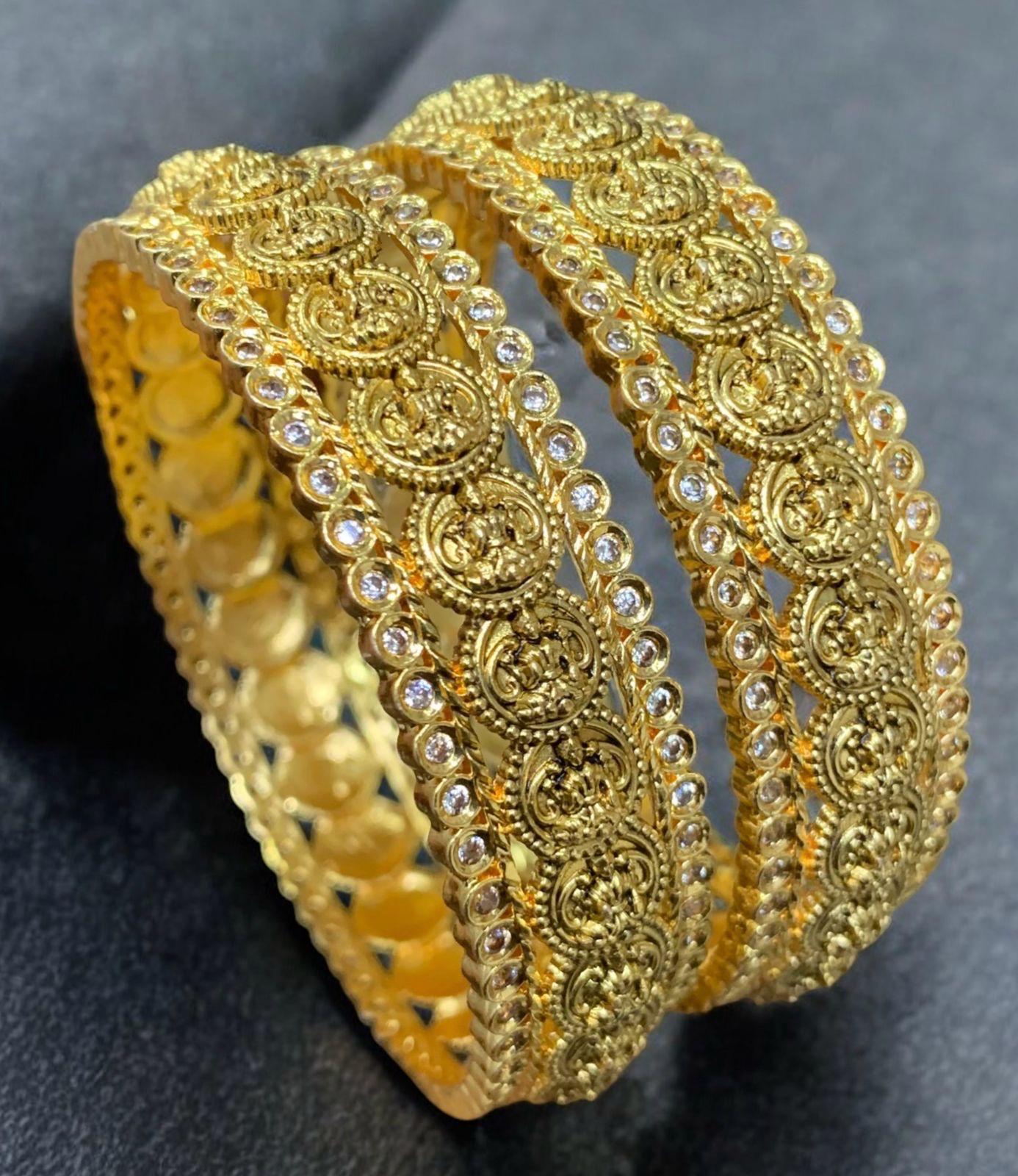 Uncut Stone Bangle/ Wedding Bangle/south Indian Bangle/matt Gold Bangle ...