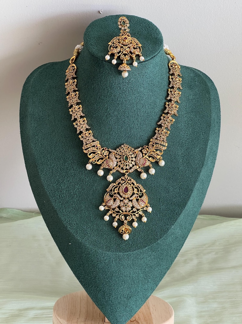 Lotus Set/indian Jewelry/kemp Jewelry/partywear Jewelry Set - Etsy